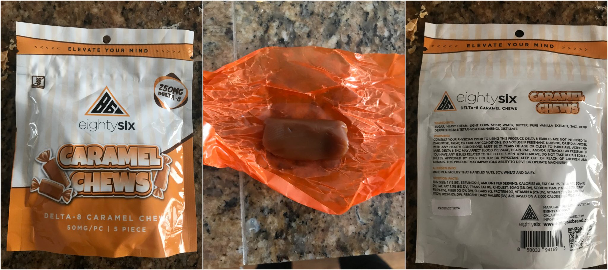 EightySix Brand D8 Caramel Chews Review - Calming High